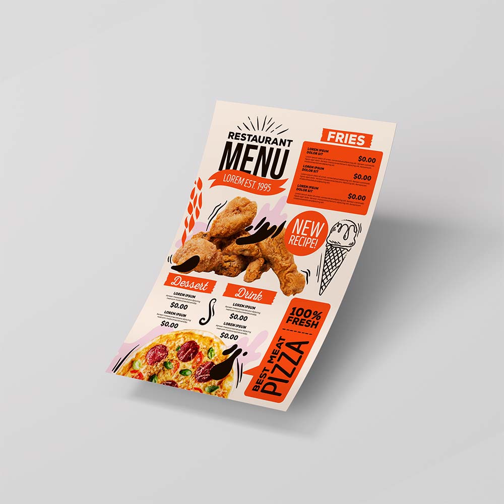 Order high quality A6 Menu Cards Online | Banners Village UK